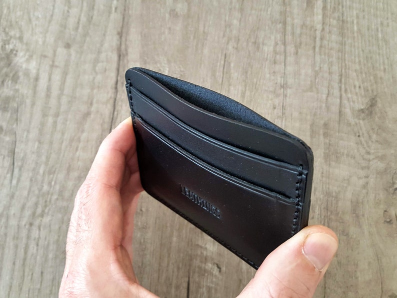 Slim Leather card Wallet Card Holder Minimal Front Pocket | Etsy