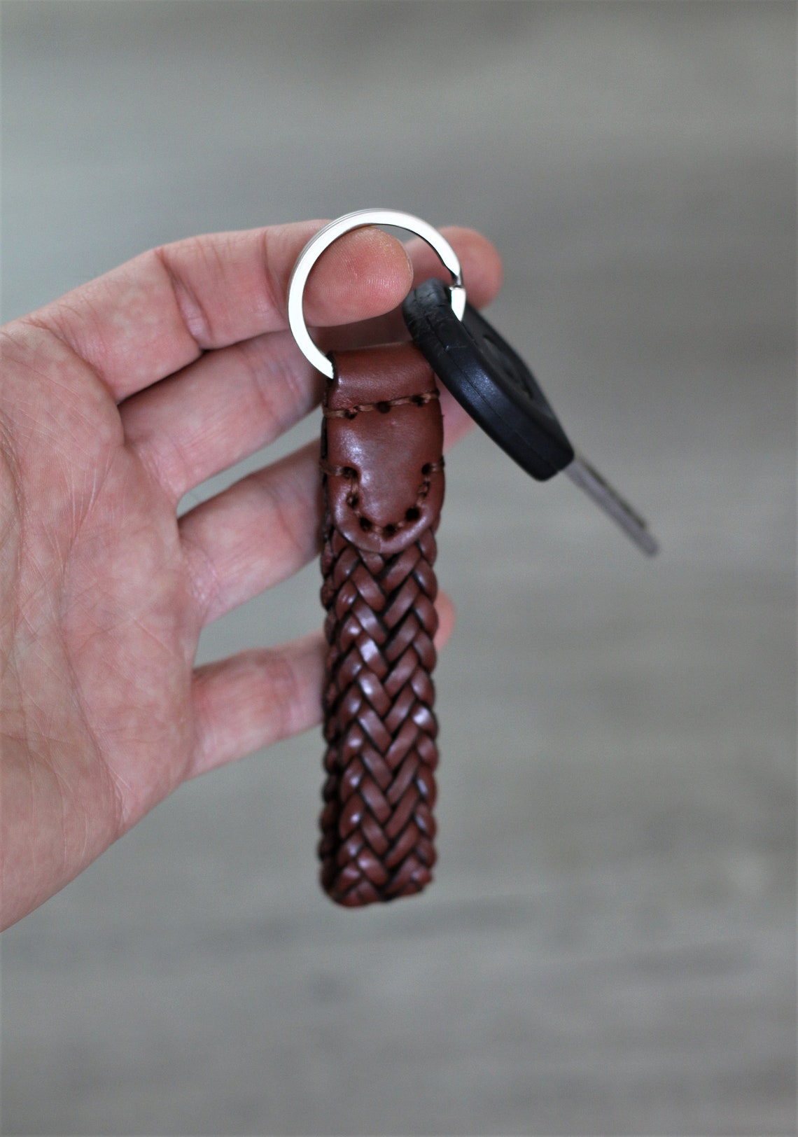Braid Leather Keychain Handcrafted Leather Goods New Car Gift | Etsy