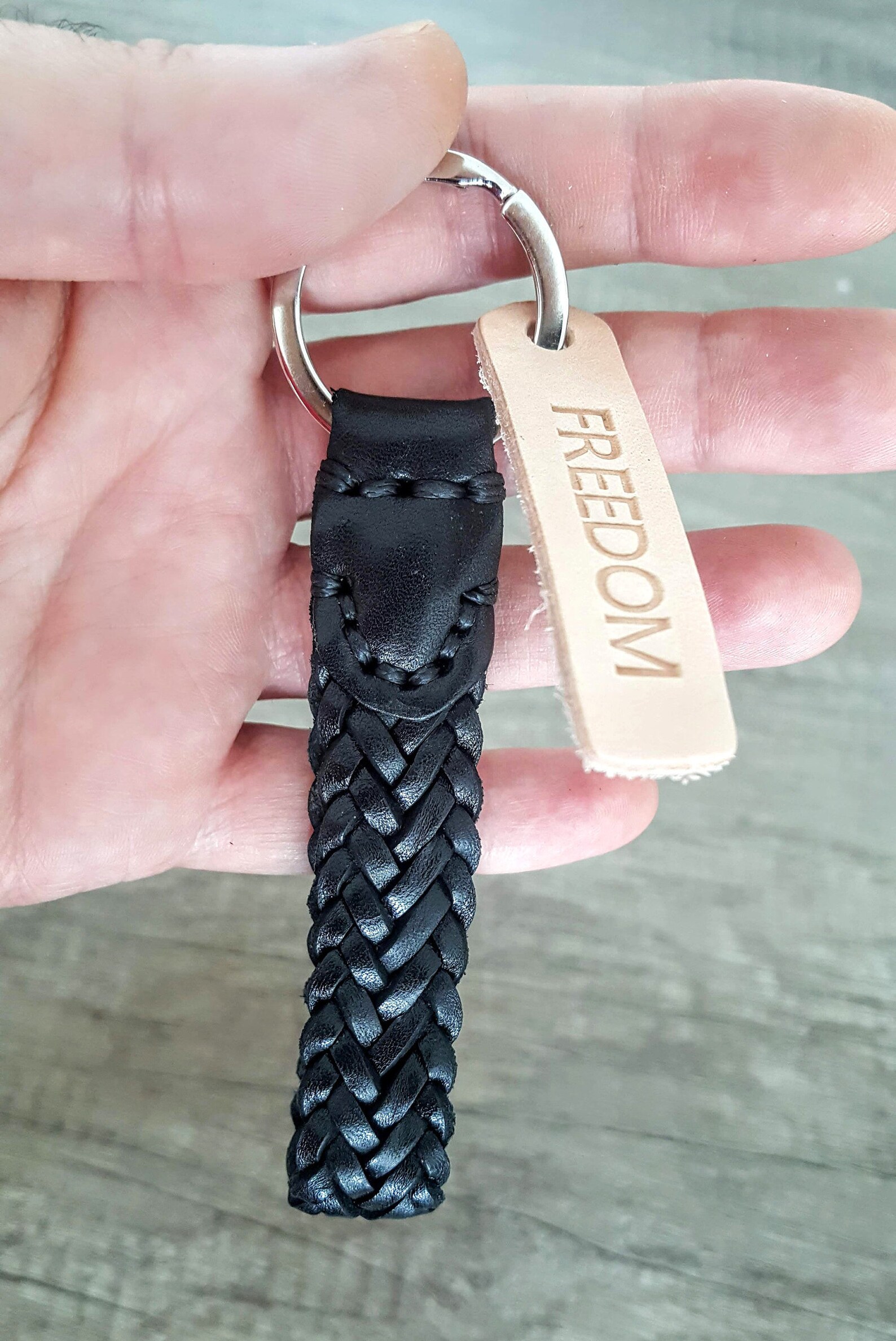 Personalized Leather Braid Keychain Custom Braided Key Fob | Etsy