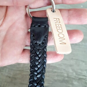 Personalized Leather Braid Keychain Custom Braided Key Fob Personalized ...
