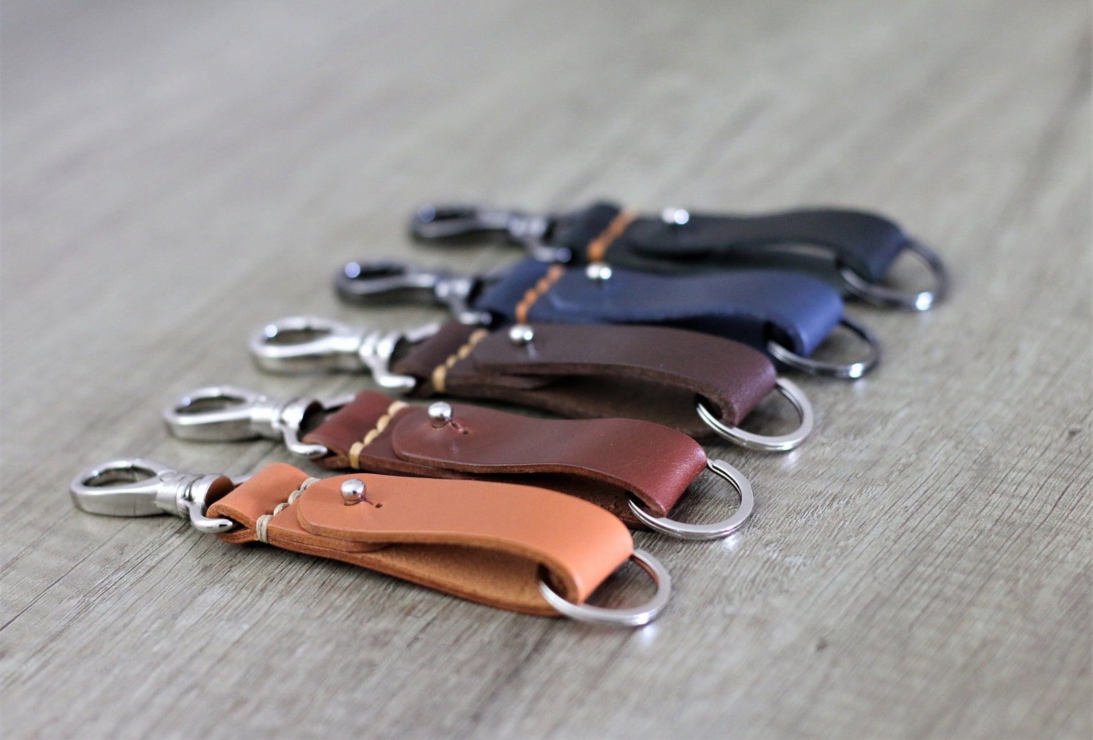 Leather Keychain, Keyring Leather Personalized Keyholder Belt Loop Key ...