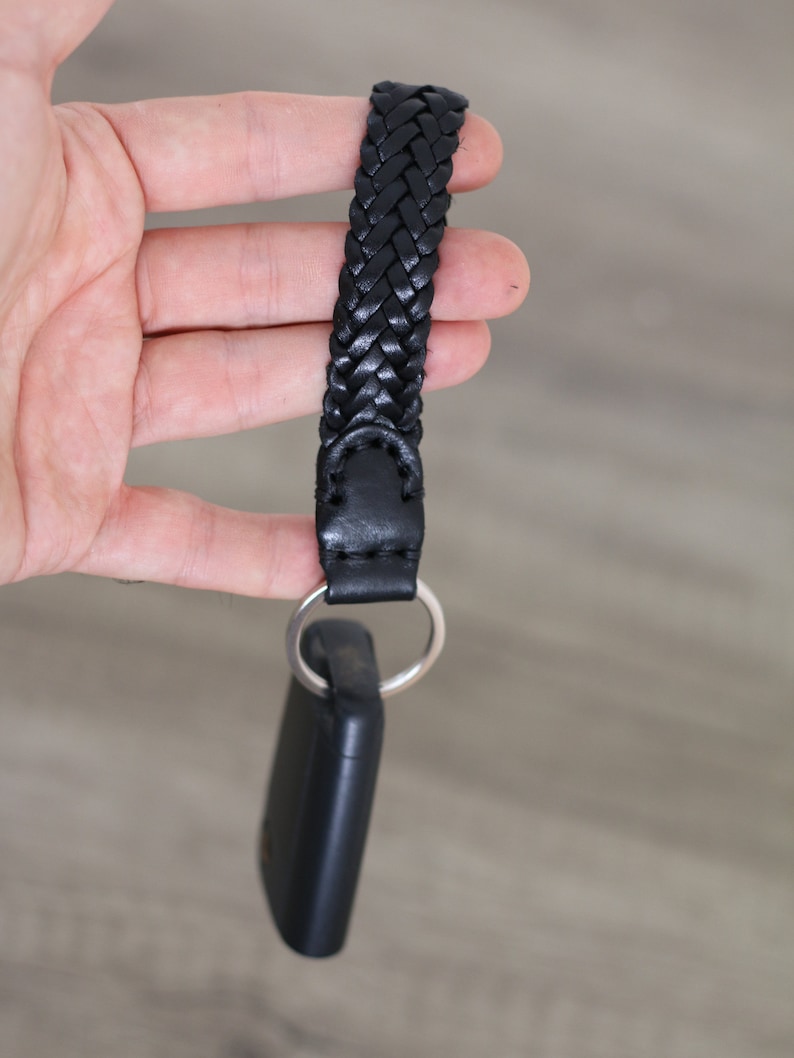 Braided Leather Keychain Usefull Gift Handcrafted Leather | Etsy