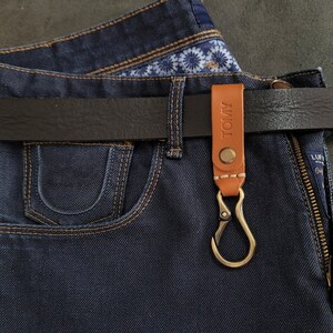 Leather Keychain Hanger Belt Loop Key Chain Belt Lanyard Keychain ...