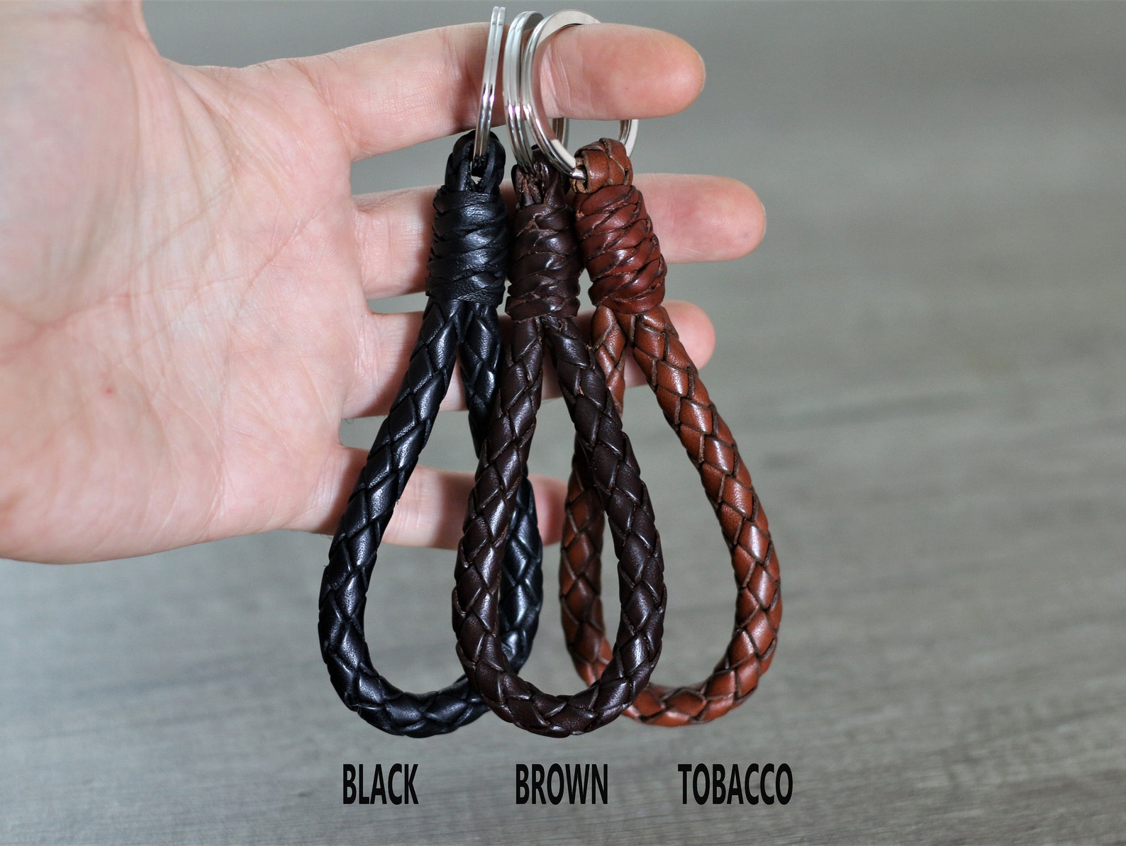 Rope Braid Leather Keychain for Father's Gift New Car Gift - Etsy