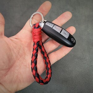 Personalized Gift Braid Keychain, Customizable Leather Hand Braided ...