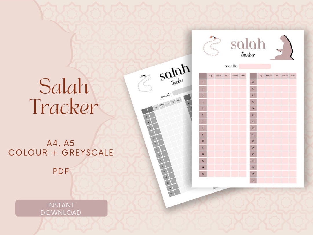Salah Tracker, Muslim Prayer Tracker Printable - Etsy
