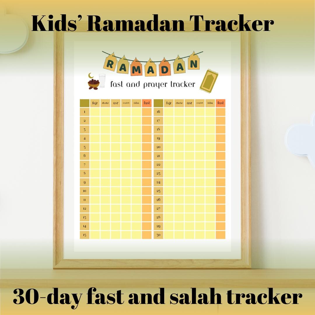 Kids Ramadan Tracker Prayer Tracker for Children - Etsy