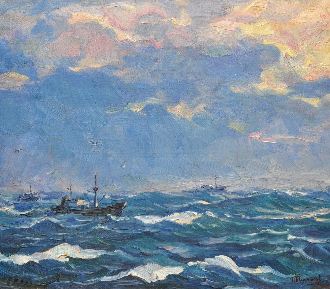 Original Oil Painting, Ukrainian Artist Pavel Tokmakov, Impressionist Painting, Vintage ...
