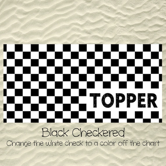 Black Checkered-topper Towel - Etsy