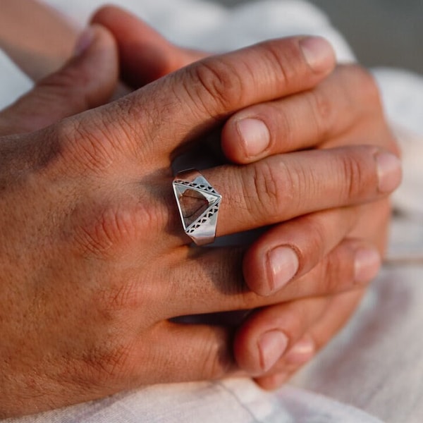 Triangle Ring - Etsy UK