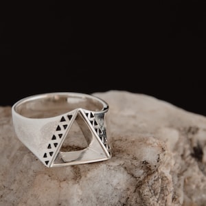Mens Triangle Ring/ Triangle Ring Men/ Triangle Silver Ring/ Chunky ...