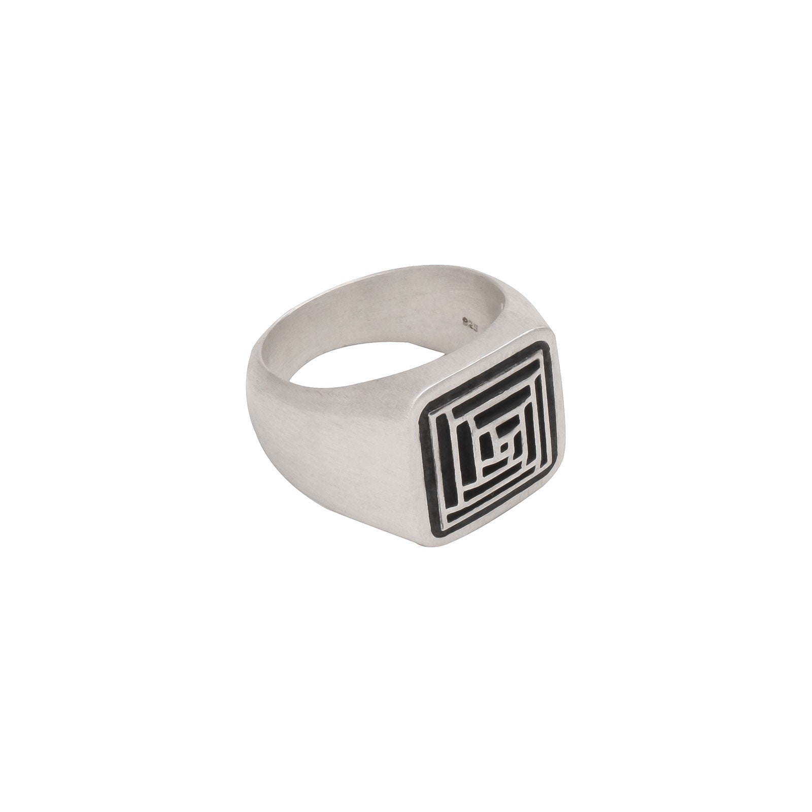 Mens Square Ring/ Men Silver Ring/ Signet Ring Men/ Silver Men - Etsy