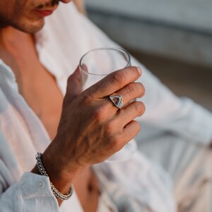 Mens Triangle Ring/ Triangle Ring Men/ Triangle Silver Ring/ Chunky ...