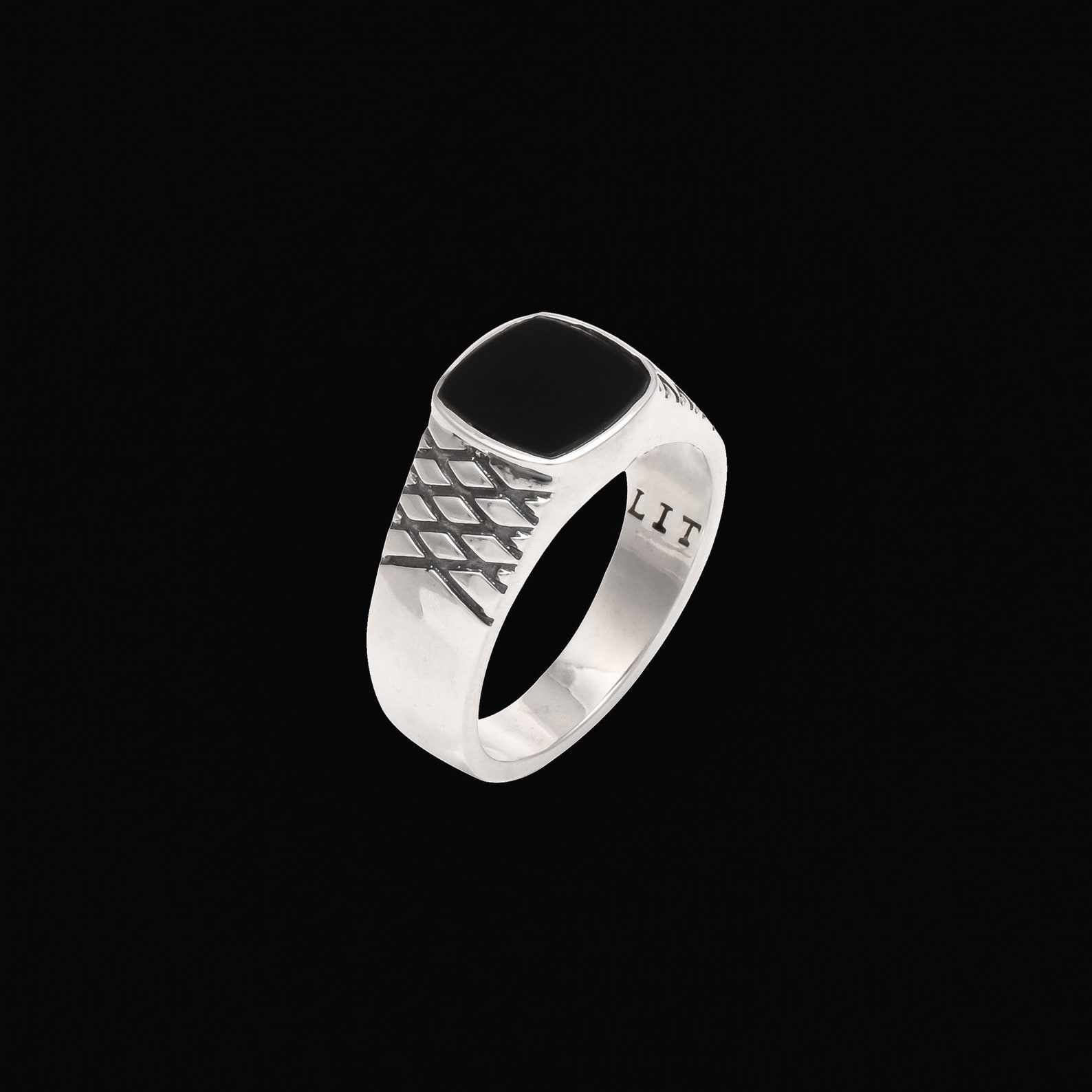 Men Onyx Rings/ Squircle Onyx Ring/ Black Onyx Signet/ Silver Onyx Men ...