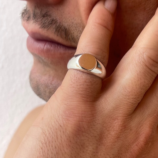 Silver Signet Ring Men - Etsy