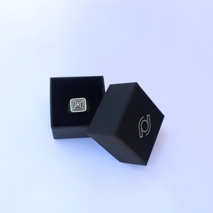 Mens Square Ring/ Men Silver Ring/ Signet Ring Men/ Silver Men - Etsy