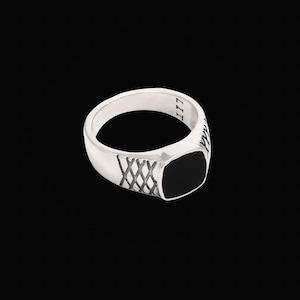 Men Onyx Rings/ Squircle Onyx Ring/ Black Onyx Signet/ Silver Onyx Men ...