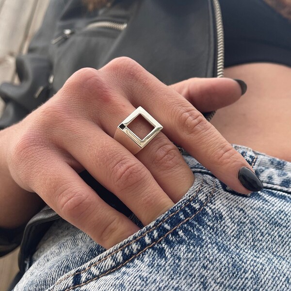 Square Signet Ring - Etsy