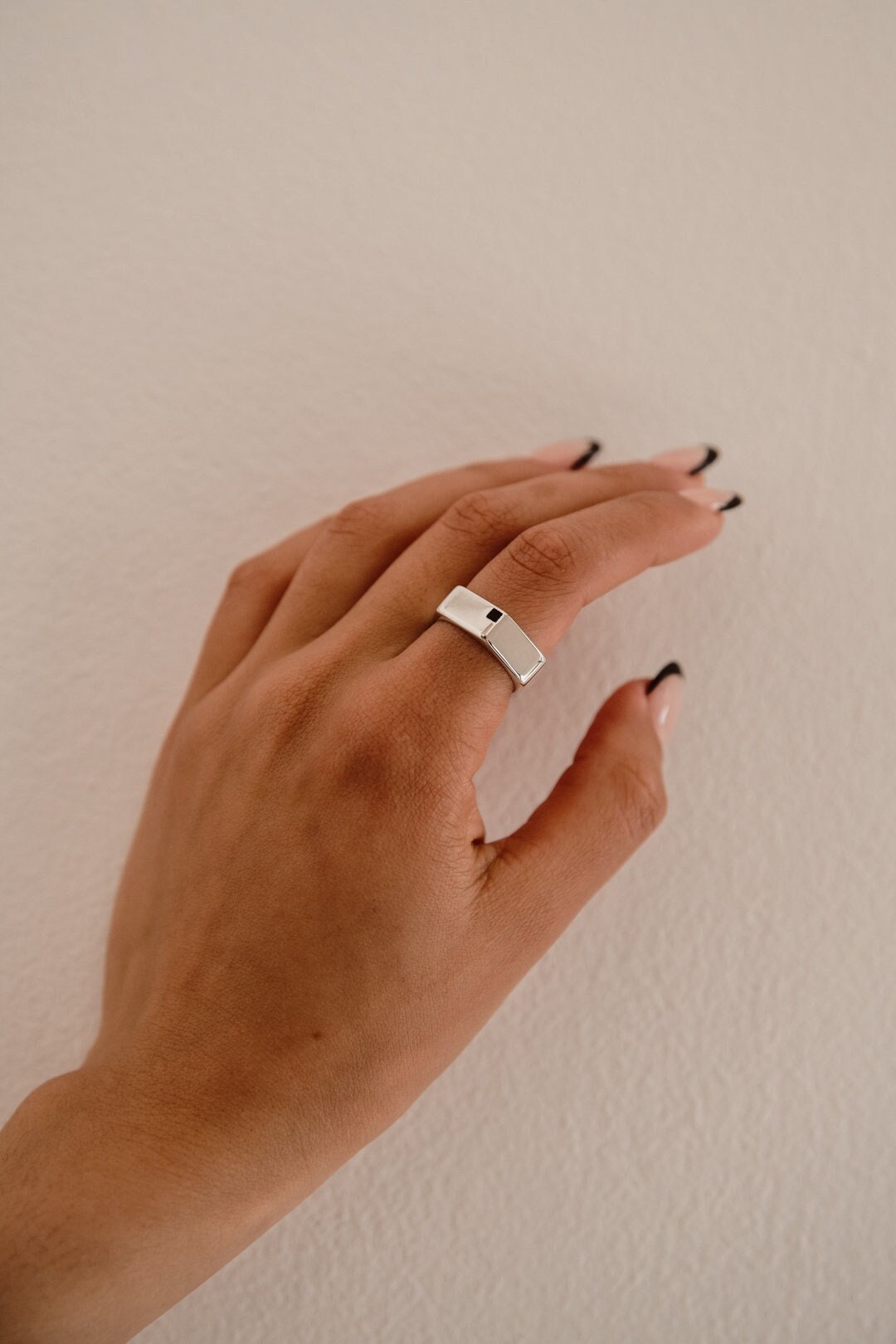 Nut Silver Ring/ Women Nut Ring/ Nut Silver Onyx Ring/ Screw Nut Silver ...