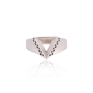 Mens Triangle Ring/ Triangle Ring Men/ Triangle Silver Ring/ Chunky ...