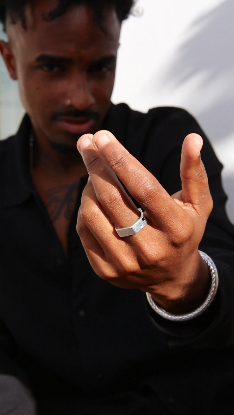 Silver Nut Rings/ Mens Nut Rings/ Hex Nut Rings/ Silver Ring Screw Nut ...