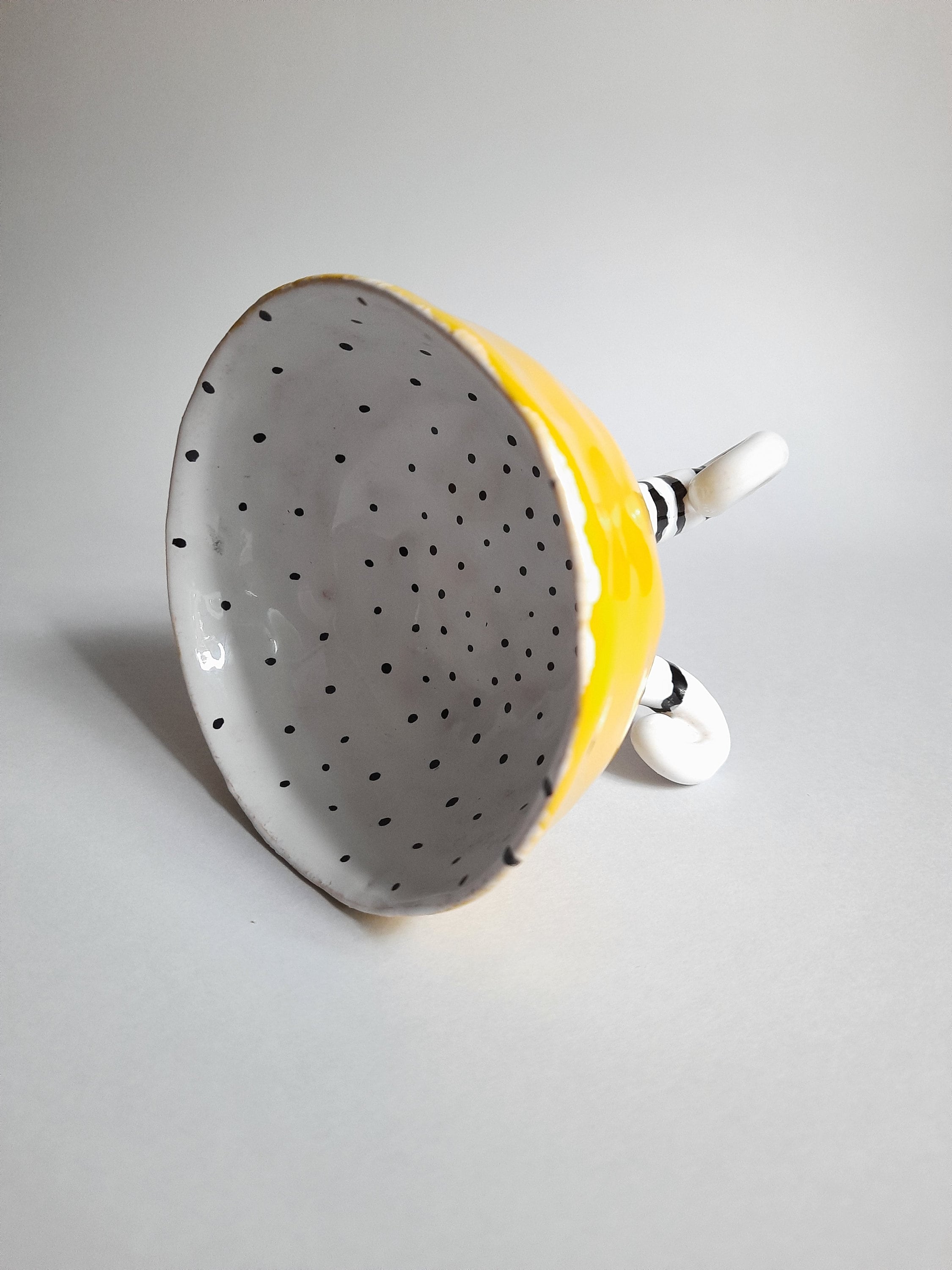 Ceramic Yellow Bowl With Polka Dots of Nuts 250ml, Candy Bowl, Organic ...