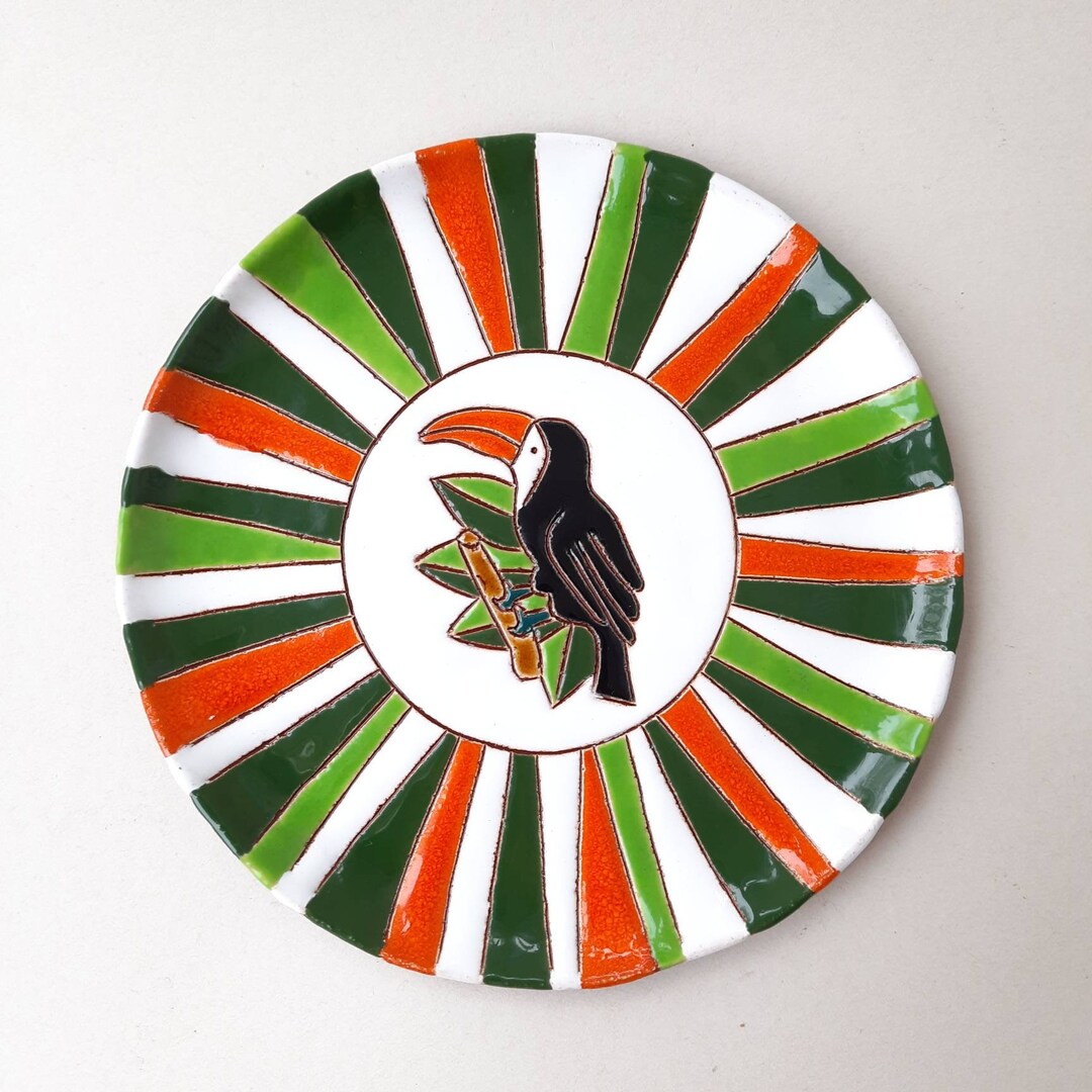 Ceramic Bird Plate Gift, Design Dish With Toucan 17 Sm - Etsy