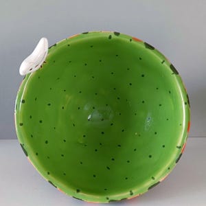 Green Bowl With Bird on Legs, Serving Ceramic Plate, Ice Cream Bowl ...