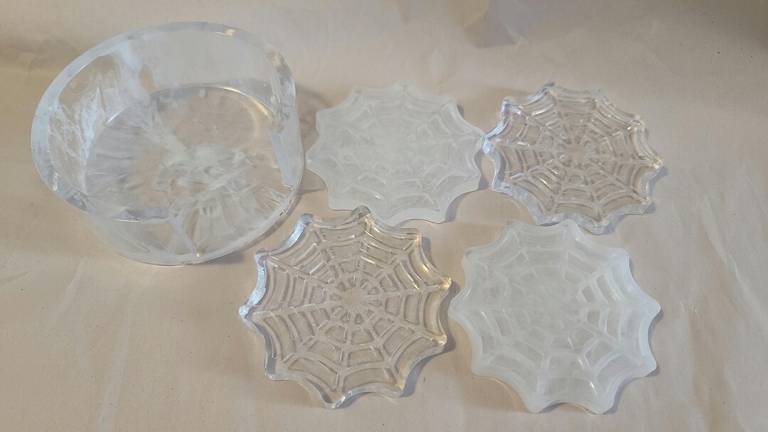 Spider Web Coaster Set - Etsy