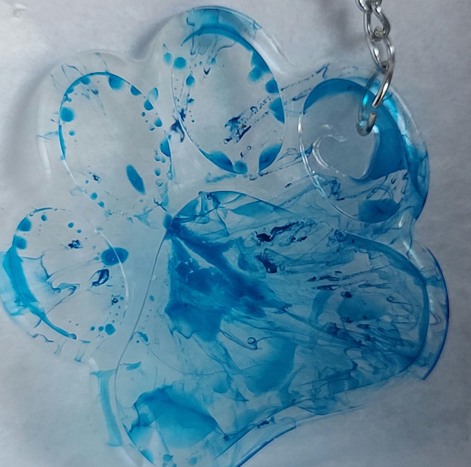 Pet Blue Paw Shape Keychain - Etsy