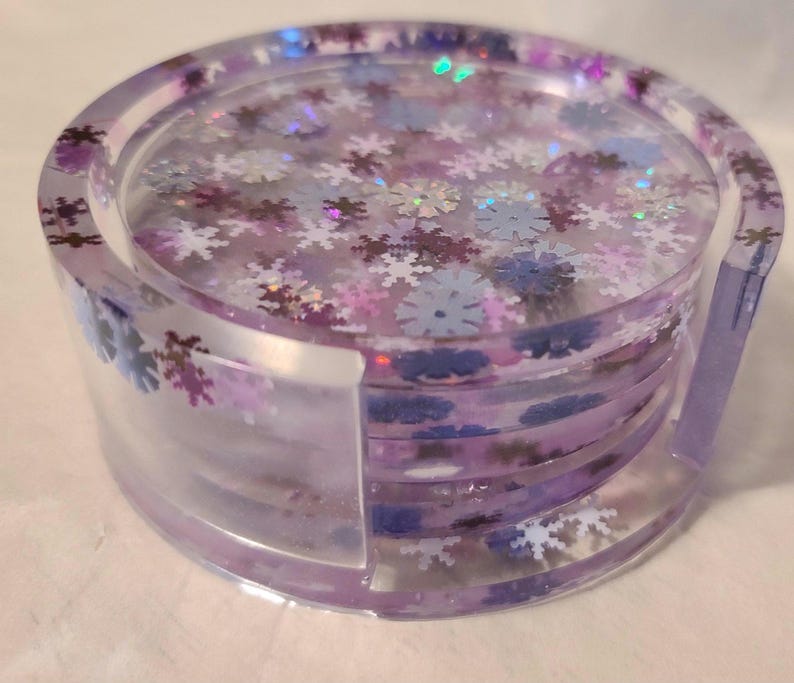 Brand New Amazing 5 Piece Winter Snowflake Coaster Set. Easy Clean ...