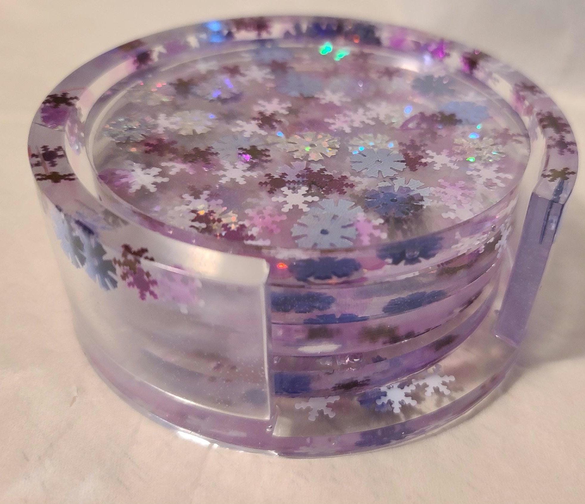 Brand New Amazing 5 Piece Winter Snowflake Coaster Set. Easy Clean ...