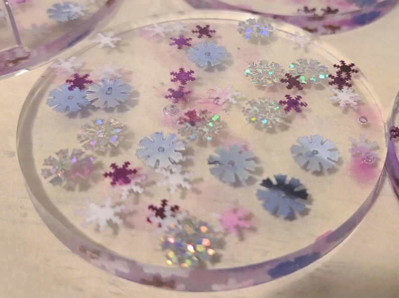 Brand New Amazing 5 Piece Winter Snowflake Coaster Set. Easy Clean ...