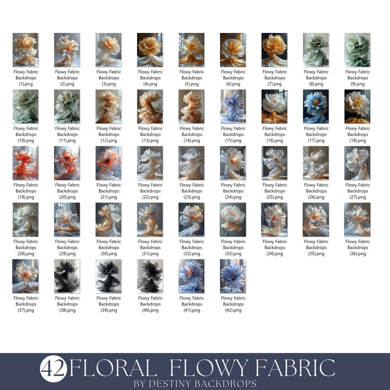 Flowy Fabric Flower Digital Backdrops, Maternity Background, Portrait Studio Photography Digital ...