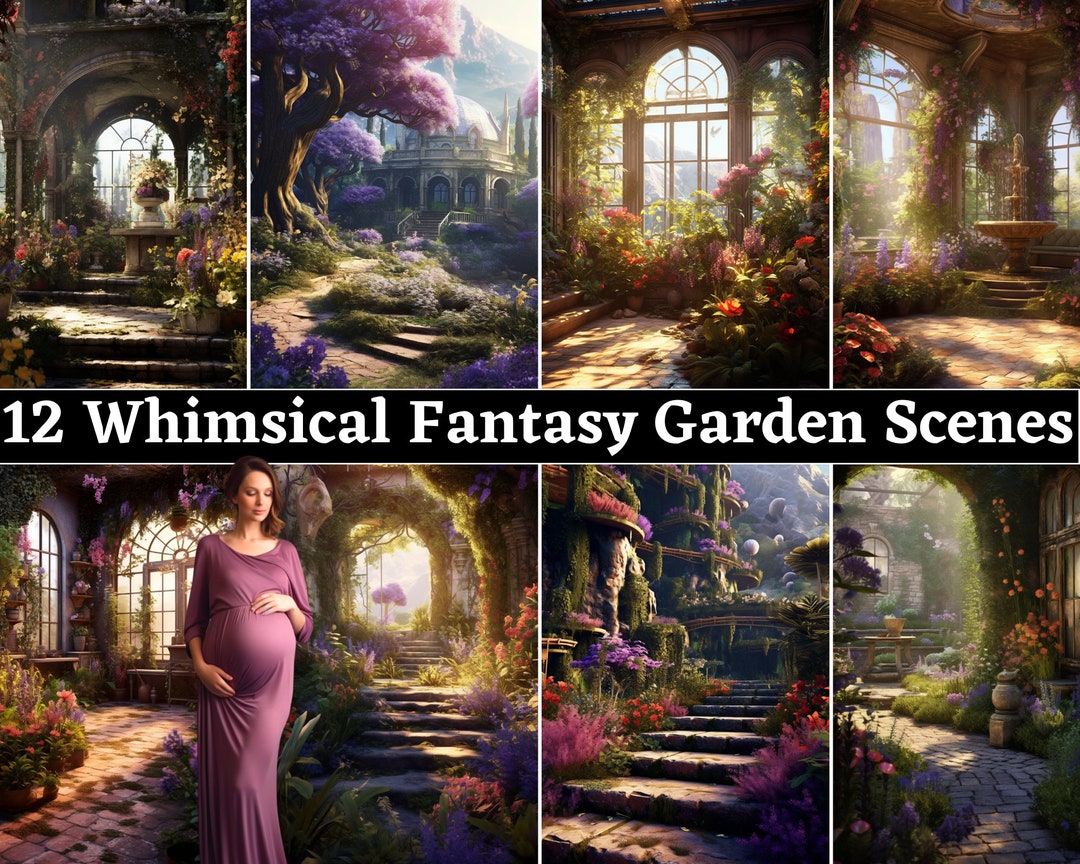 12 Fantasy Garden Landscape Backdrop Lavender Garden Background ...