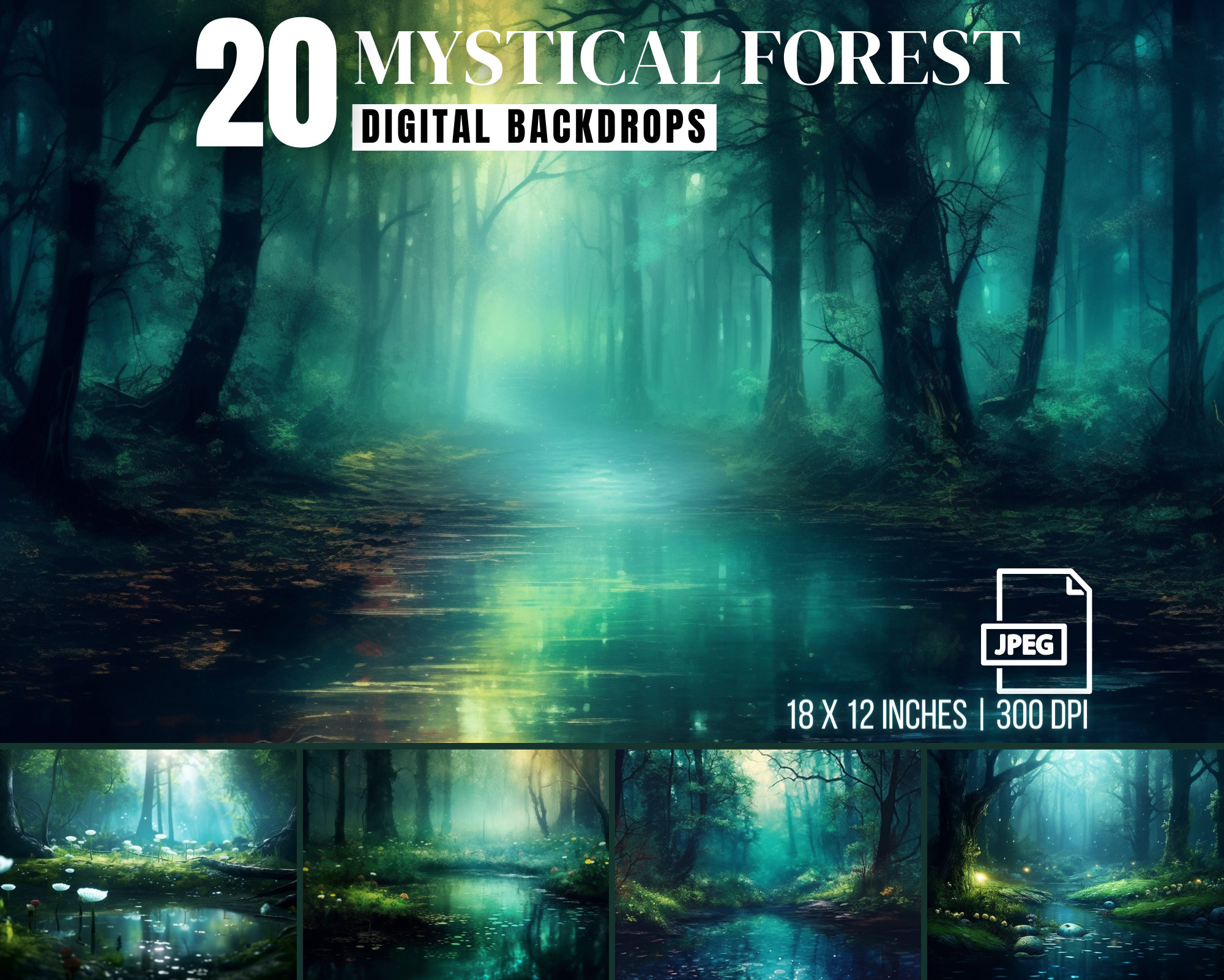 20 Mystical Forest Background Fantasy Forest Mist Backdrop Enchanted ...