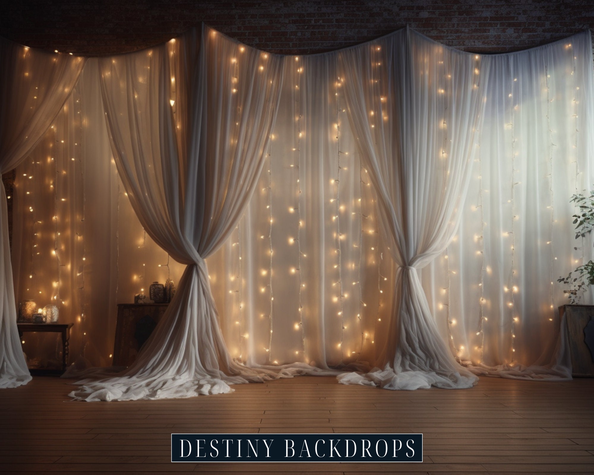Fantasy Fairy Lights Backdrop Fine Art Fairy Light Curtain Backdrop ...