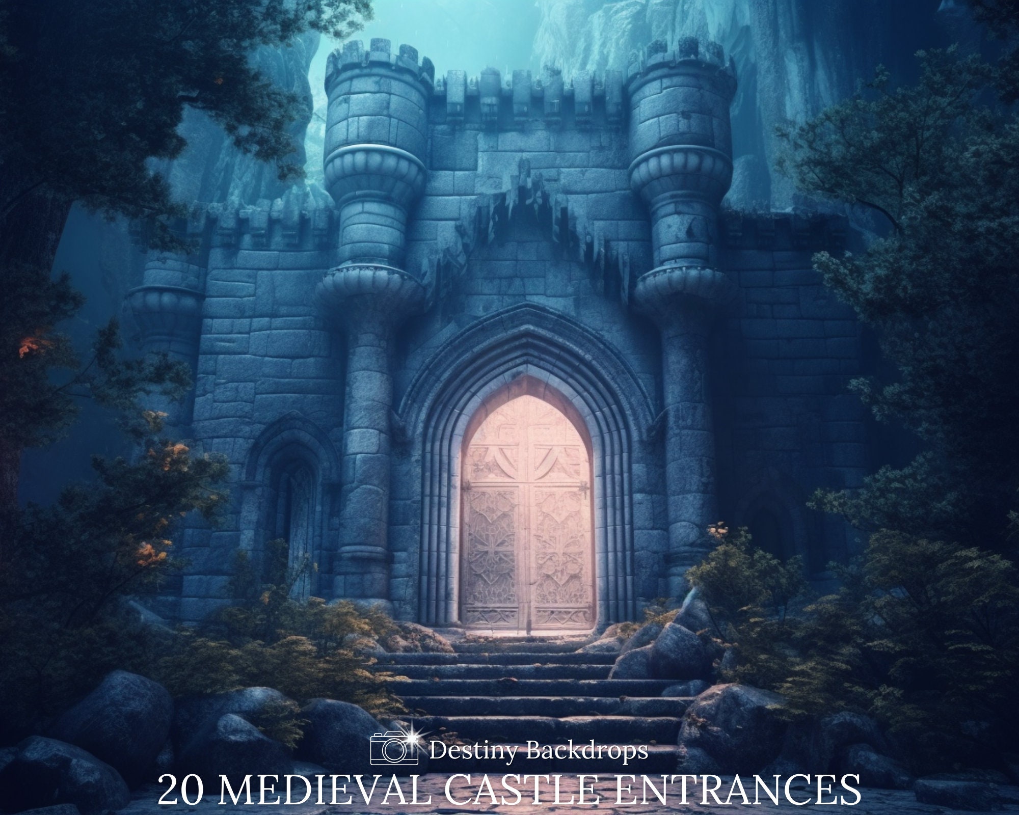 20 Medieval Castle Entrance Digital Backdrops Bundle - Etsy