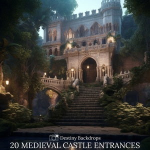 20 Medieval Castle Entrance Digital Backdrops Bundle Enchanting ...