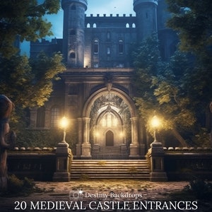 20 Medieval Castle Entrance Digital Backdrops Bundle Enchanting ...