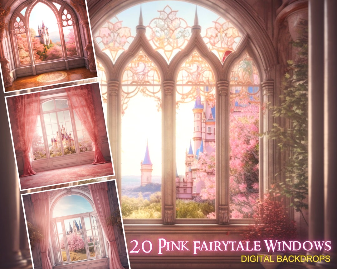 20 Fine Art Pink Fairytale Window Backdrops Fairytale Palace Overlays ...