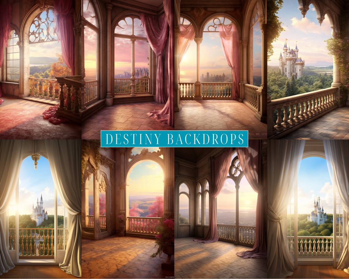Princess Castle Porch Backdrop Magic Fairytale Background Portrait ...