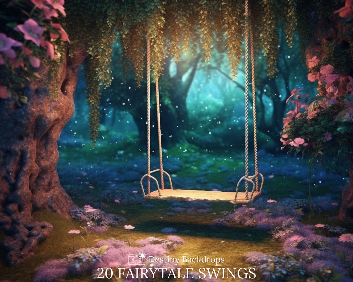 20 Fairytale Swing Digital Backdrops Bundle Enchanting Medieval ...