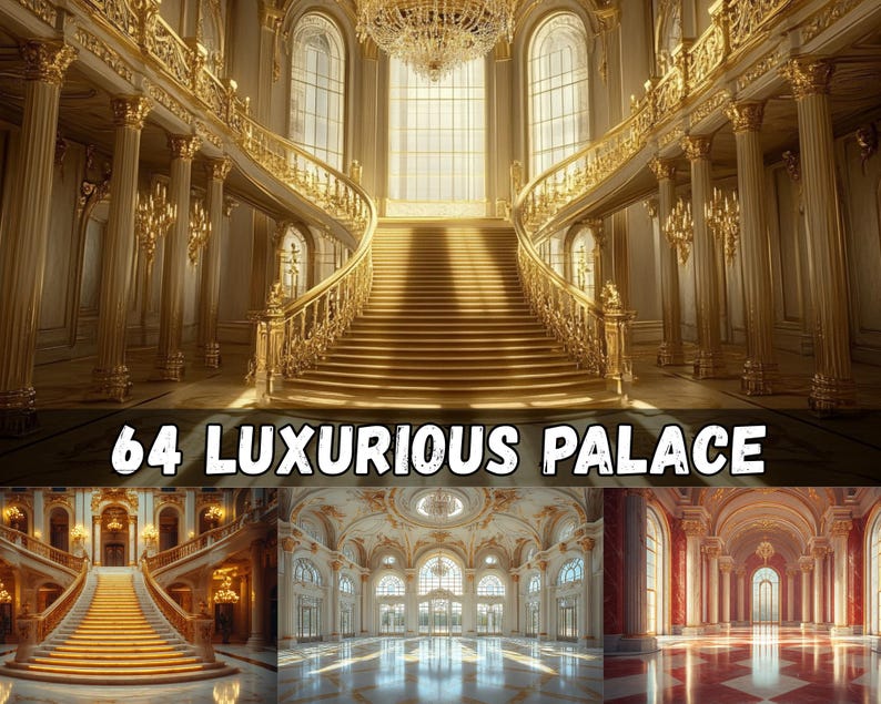 64 Luxury Palace Digital Backdrops – Baroque Royal Interiors, Grand ...