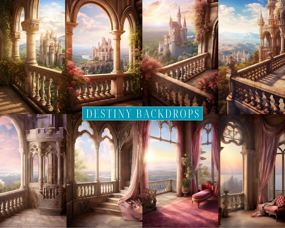 Princess Castle Porch Backdrop Magic Fairytale Background Portrait ...