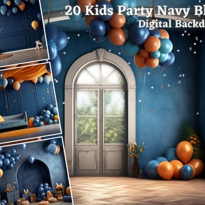20 Kids Party Backdrops Celebration Digital Backdrops Family Birthday ...