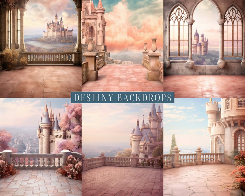 Princess Castle Backdrop Magic Fairytale Background Portrait Studio ...