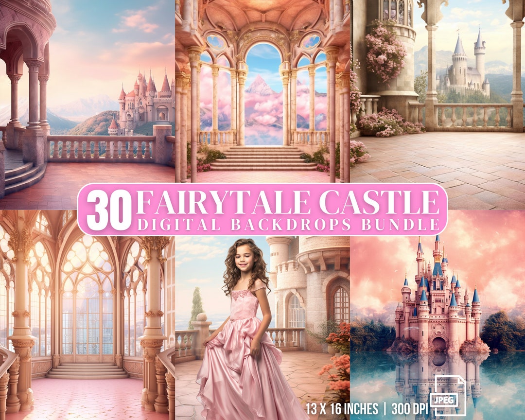 Princess Castle Backdrop Magic Fairytale Background Portrait Studio ...