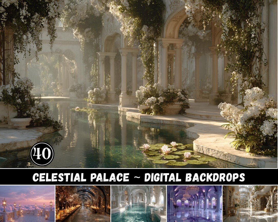 40 Luxury Palace Backdrops | Celestial Palace Digital Backdrop ...