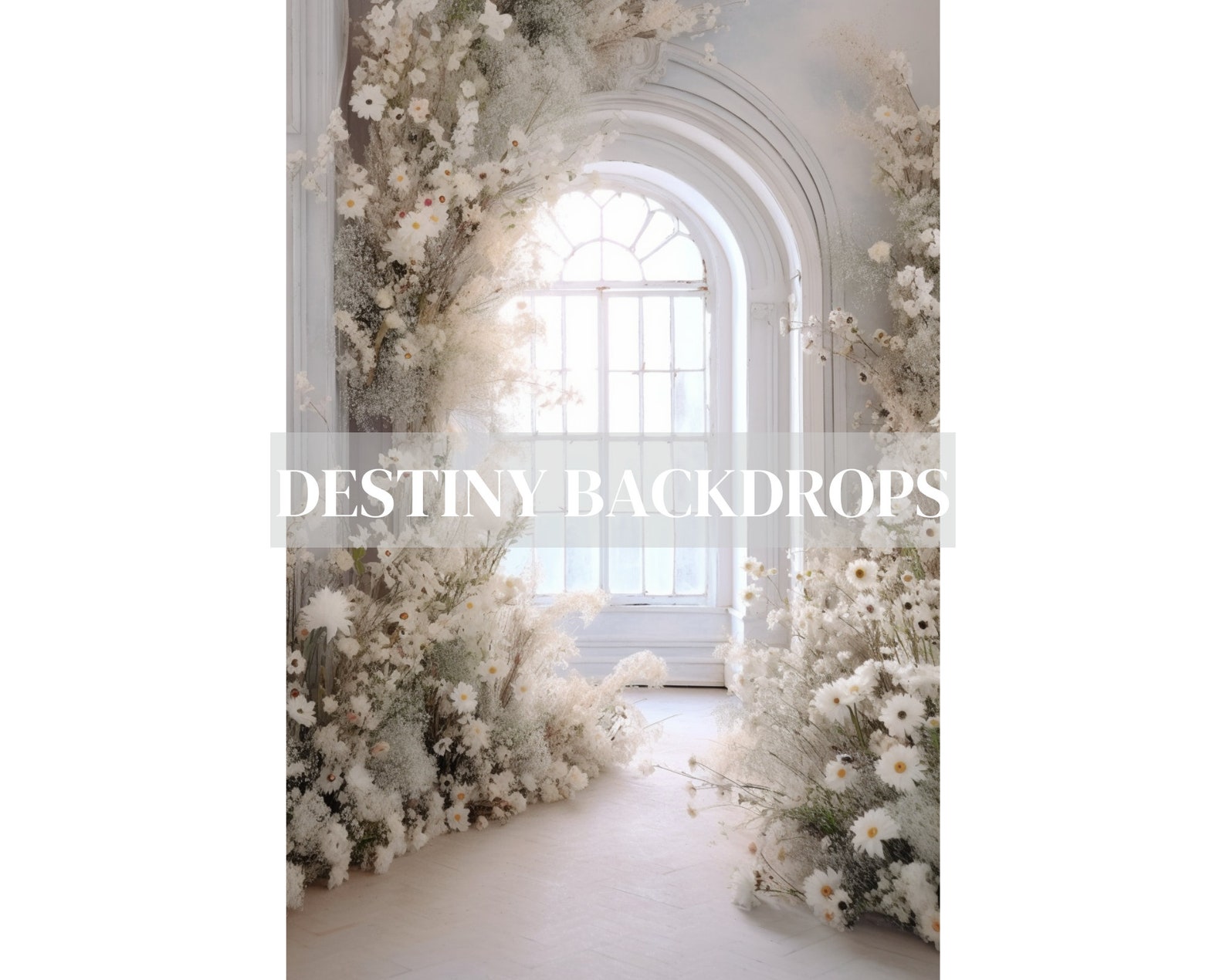 12 White Floral Room Set Backdrops White Backdrop Maternity Backdrop ...